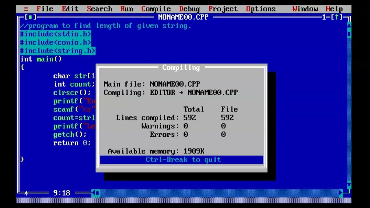 37_length of entered string turbo c - YouTube