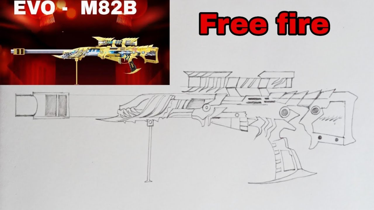 Free fire Evo gun M82B gun drawing/Evo gun drawing M82B free fire ...