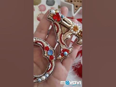 Брошь буква Вышивка бисером - YouTube
