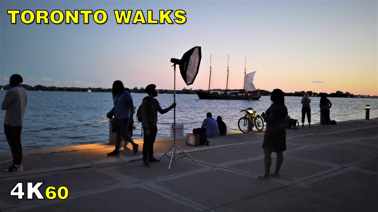 Downtown Waterfront Night Walk in Toronto (Narrated) on Sept 4, 2020 ...