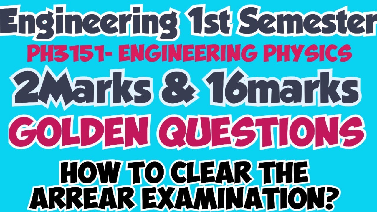 PH3151|Important questions|How to clear engineering physics ...