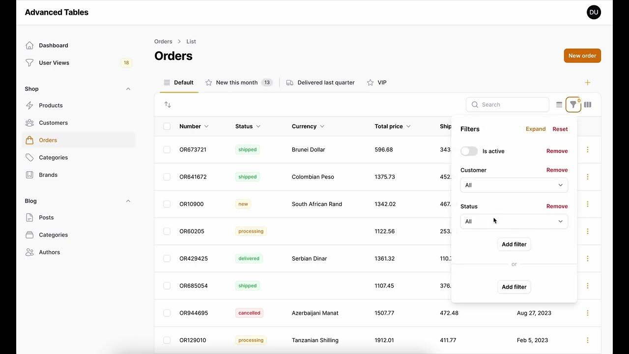 Introducing the new Advanced Filter Builder for Advanced Tables - YouTube