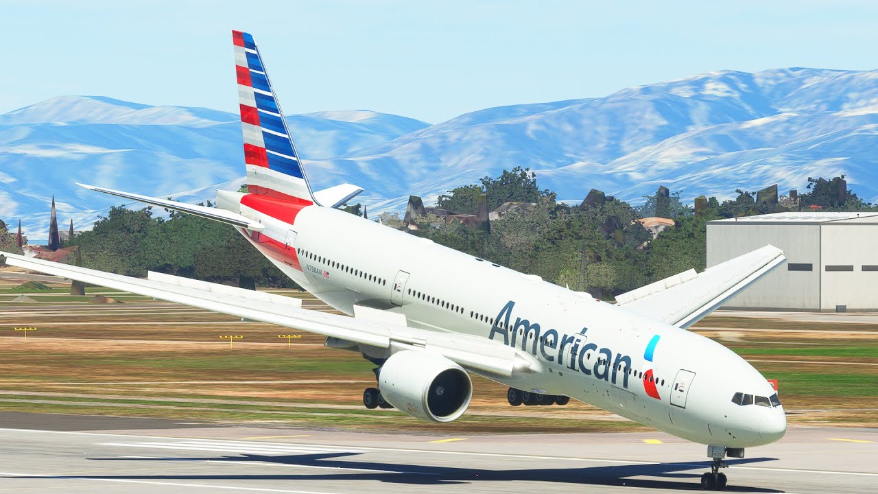 Amazing Skill Pilot !!! Hard Landing Fly Us Boeing 777 At Los Angeles ...