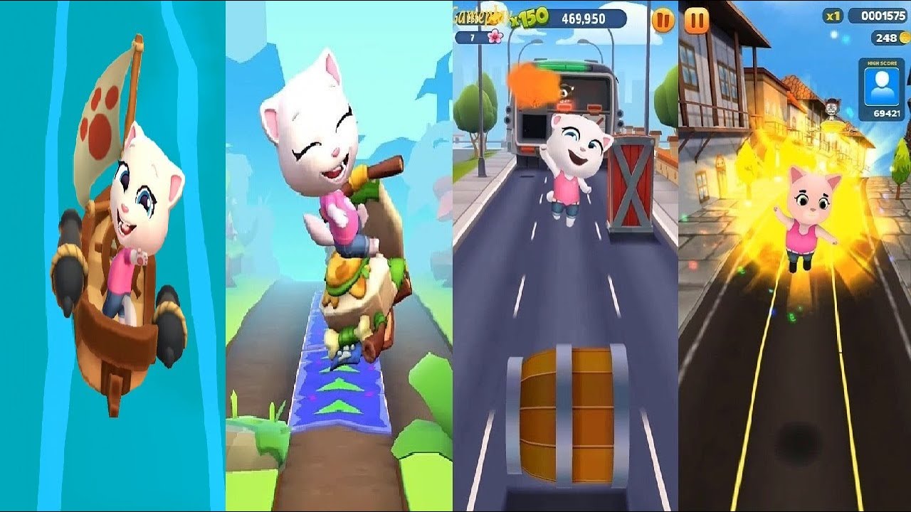 Talking Tom Time Rush VS TOM GOLD RUN1 VS 2 Pet runner - Cat run games ...
