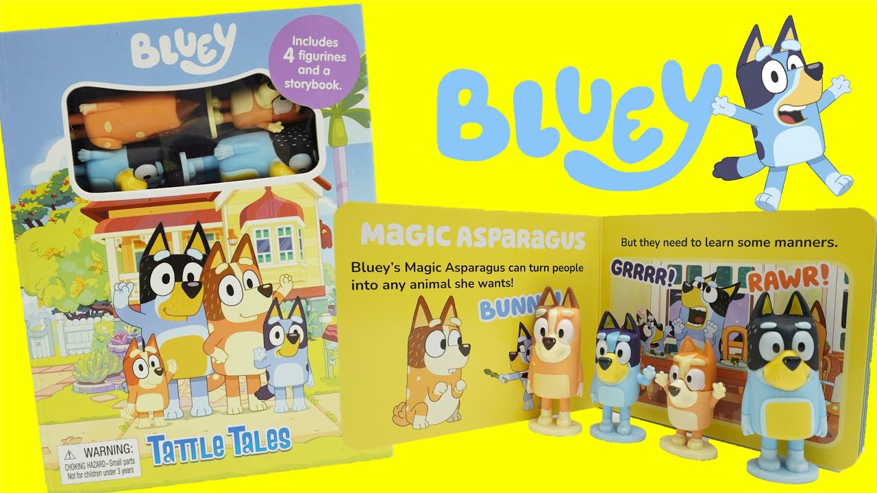 Bluey Tattle Tales Set with Toys and Board Book - YouTube