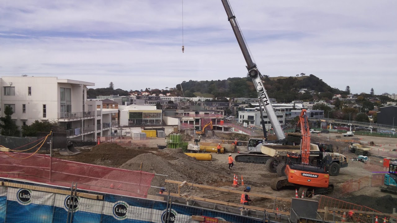 Auckland Cit Rail Link Mt Eden Construction Timelapse Saturday 23 May ...
