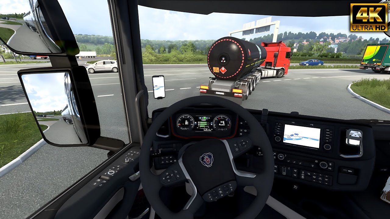 POV Truck Driving Scania Carries Oil Tank - ETS 2 Gameplay | 4k ETS2 ...