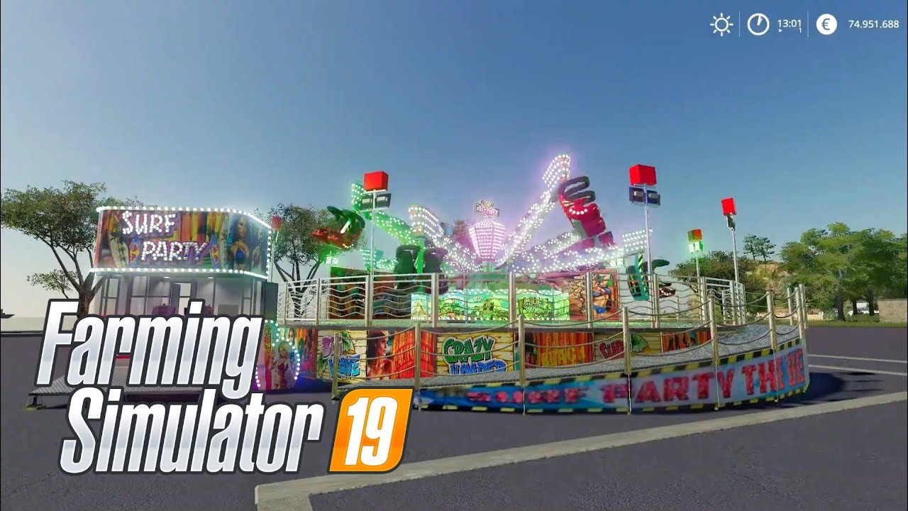 MONTANDO ATRACCIONES DE FERIA EN FARMING SIMULATOR 19. Surf Party ...