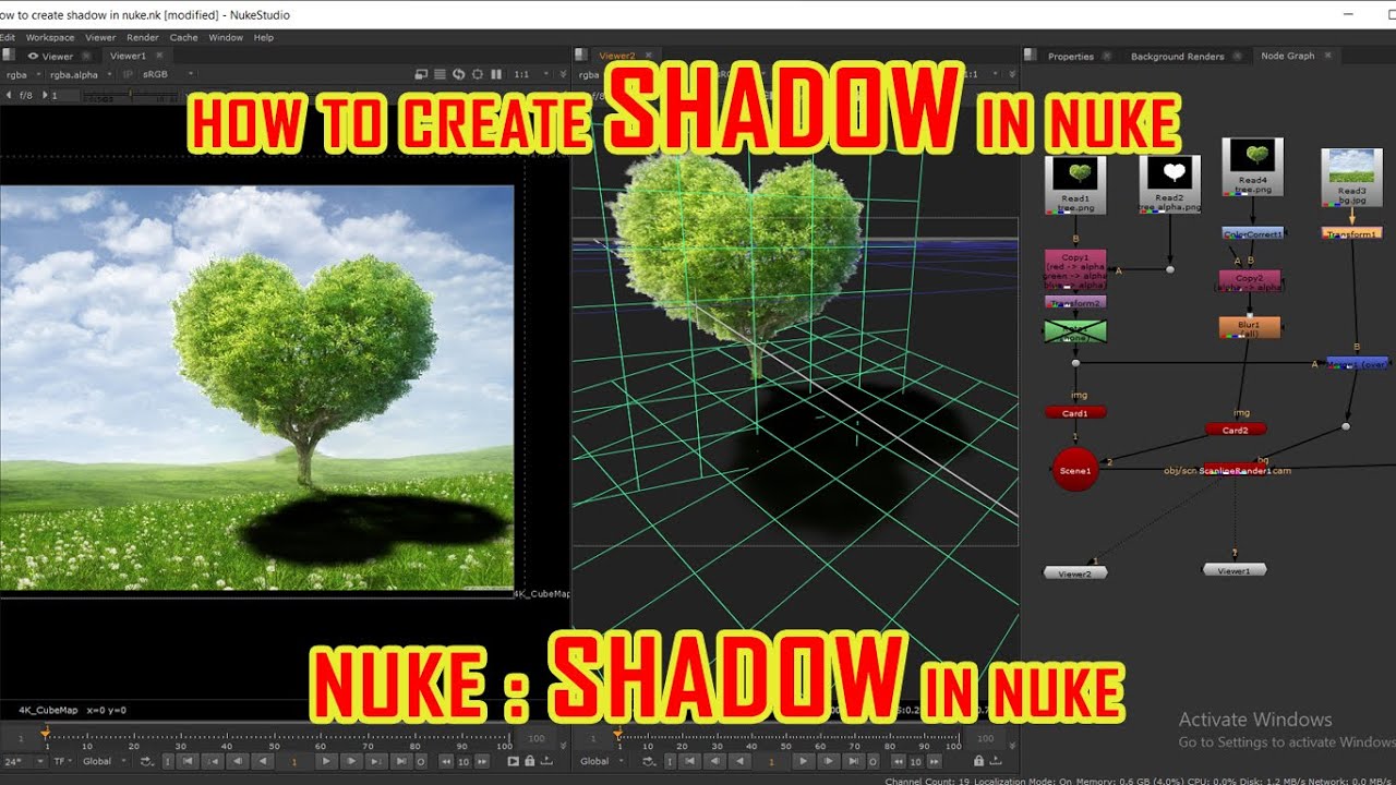 how to create shadow in nuke - YouTube