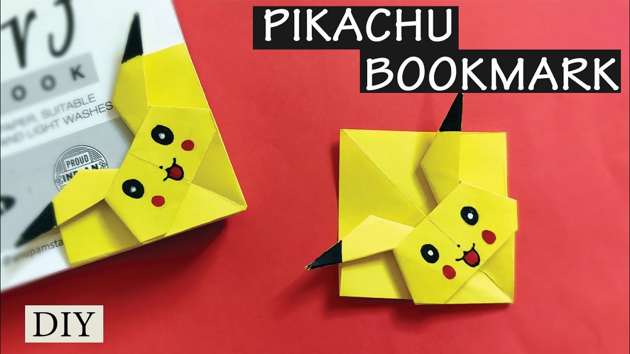 Easy Pikachu Corner Bookmark | DIY Paper Bookmark | Origami Bookmark ...