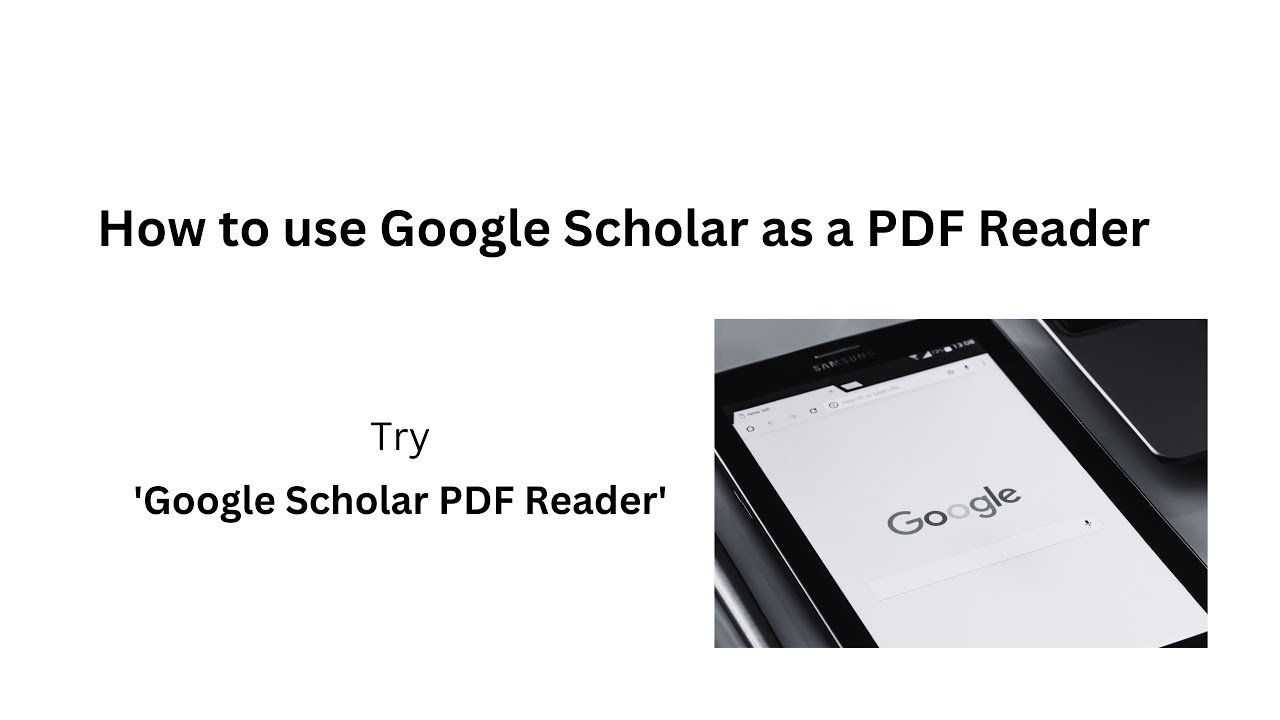 How to use Google Scholar as a PDF Reader - YouTube