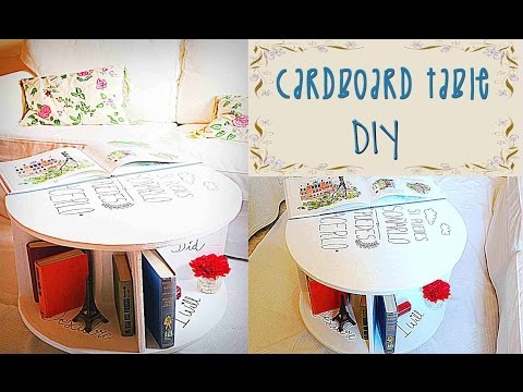 CARDBOARD TABLE TUTORIAL- RECYCLED CRAFTS- DIY - Mery
