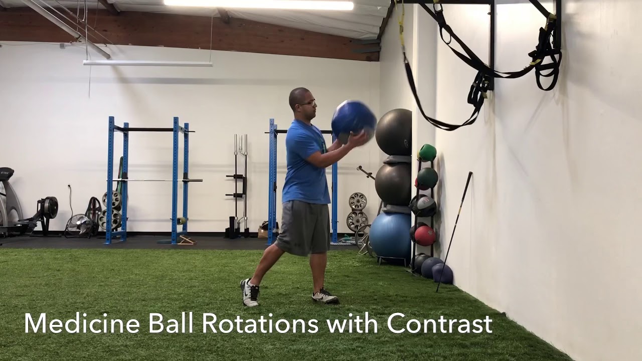 Medicine Ball Rotations with Contrast - YouTube