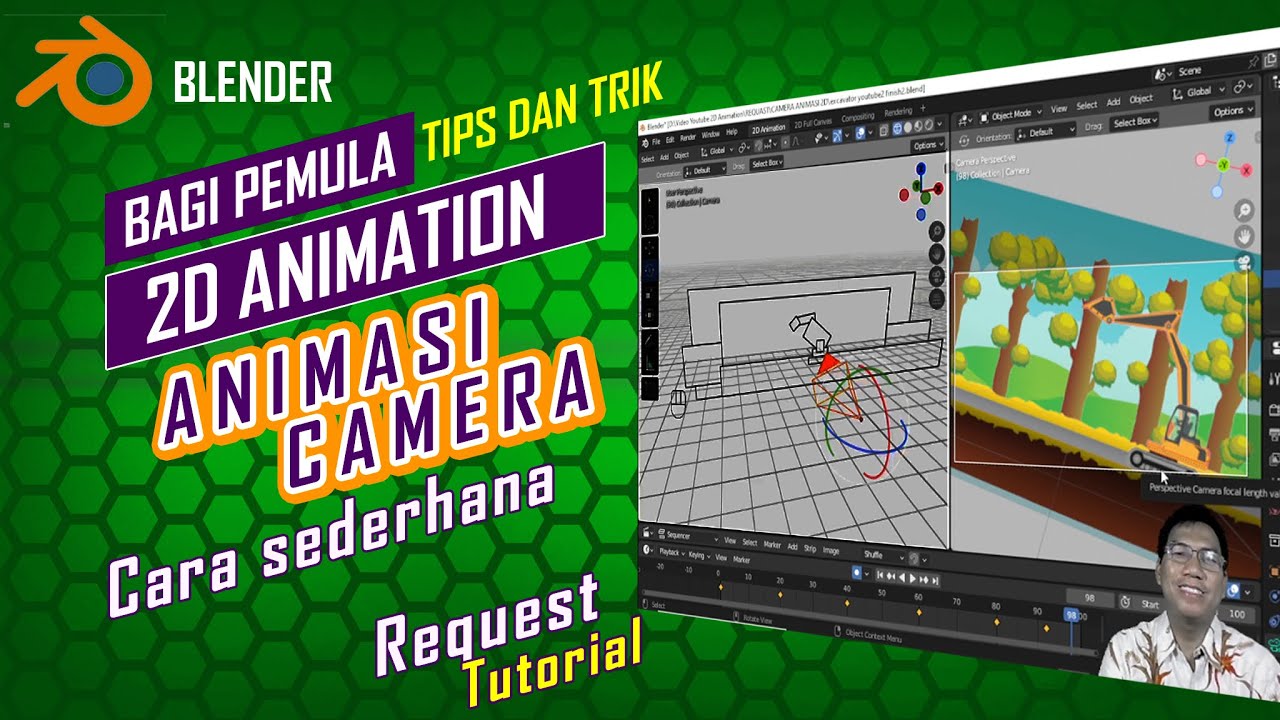 CARA ANIMASI CAMERA 2D BLENDER - YouTube