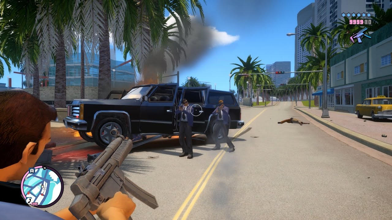 GTA Vice City Nextgen Edition - 6 Star Police Station Shootout With FBI ...