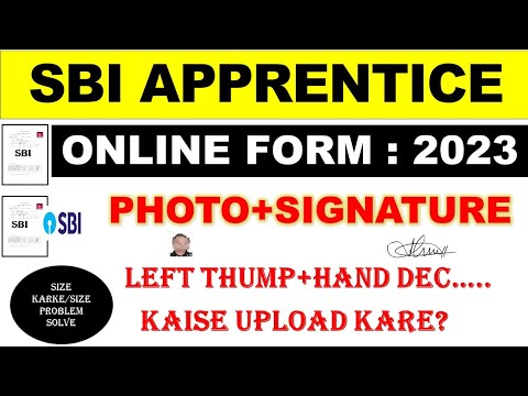 SBI Apprentice Online Form me Photo Signature Hand Declaration aur Left ...