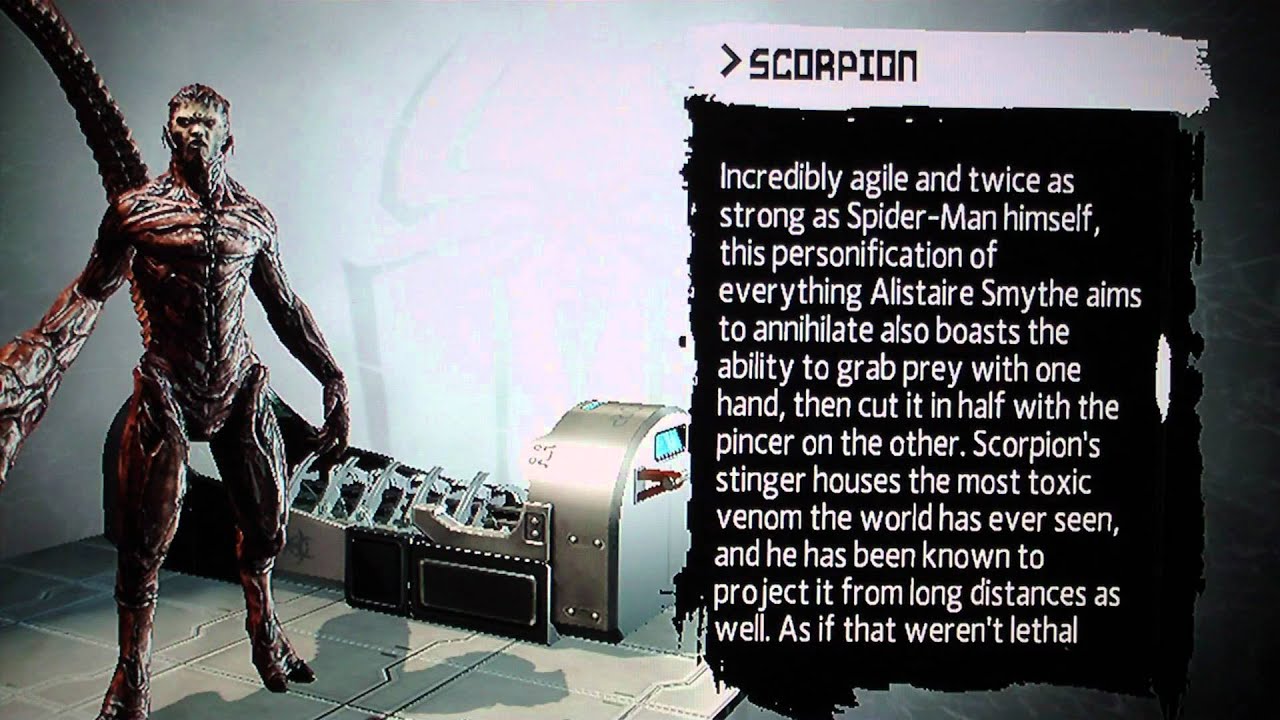 The Amazing Spider-Man Game Character Bio's: The Scorpion - YouTube