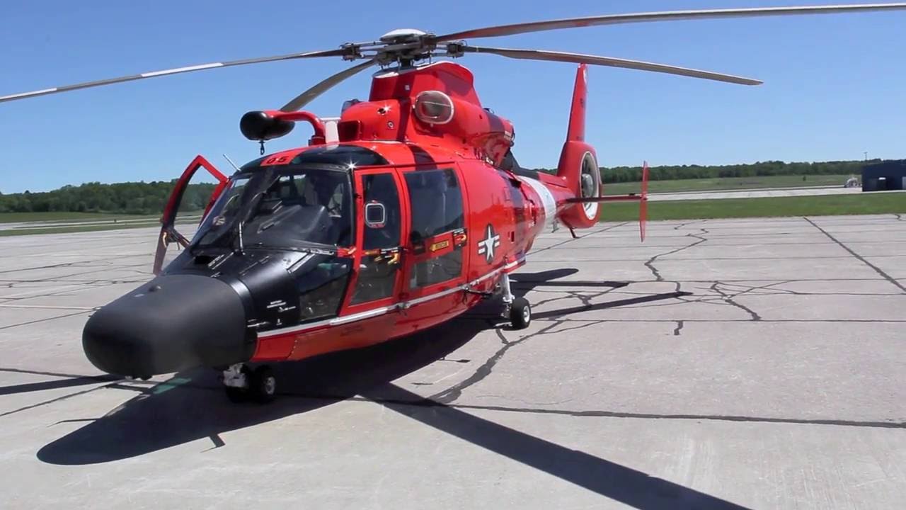 U.S. Coast Guard HH-65 Dauphin Helicopter Eurocopter AS365 - YouTube