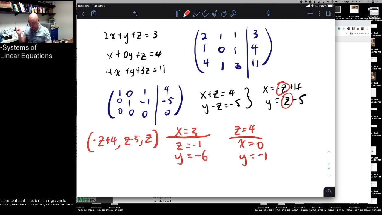 Identifying infinite or no solution systems from reduced row echelon ...