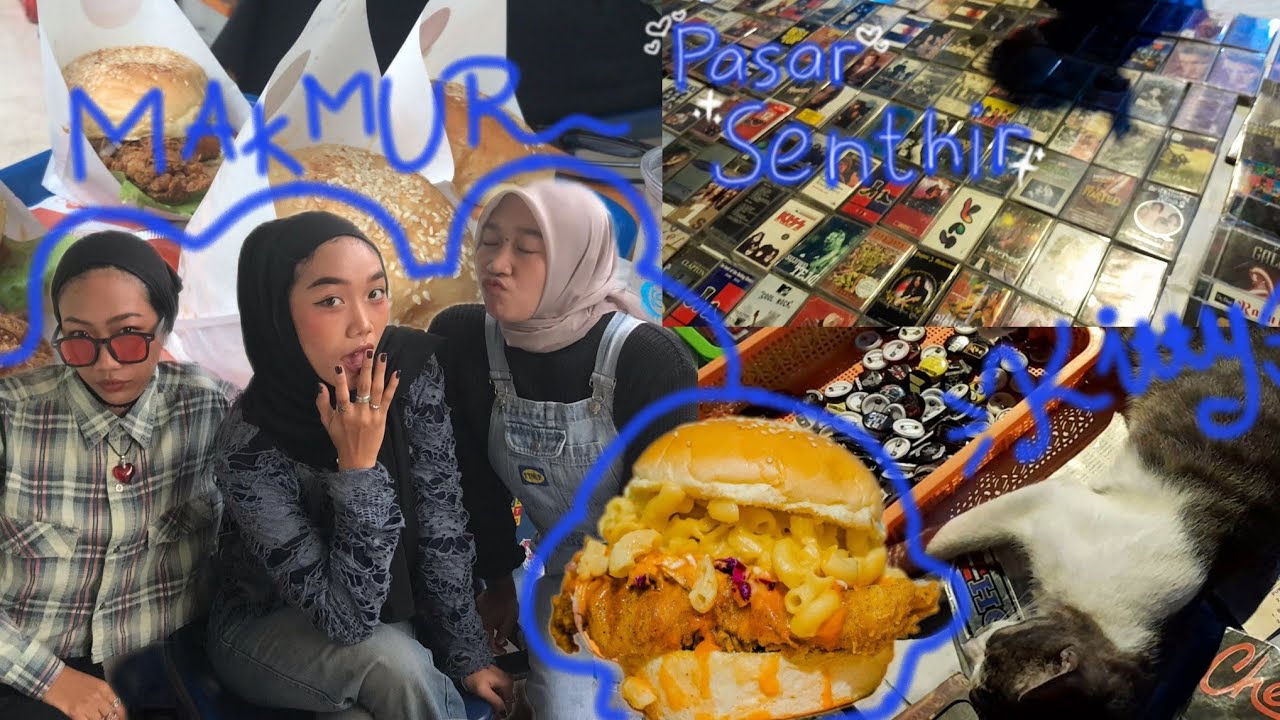 ๋࣭ ⭑ vlog; makmur chicken burger, pasar klithikan sentir, and kopi ...