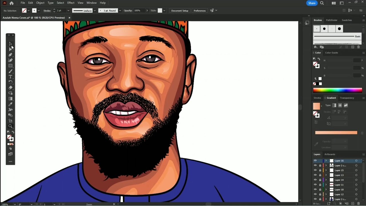 Cartoon Illustration Process | Adobe Illustrator - YouTube