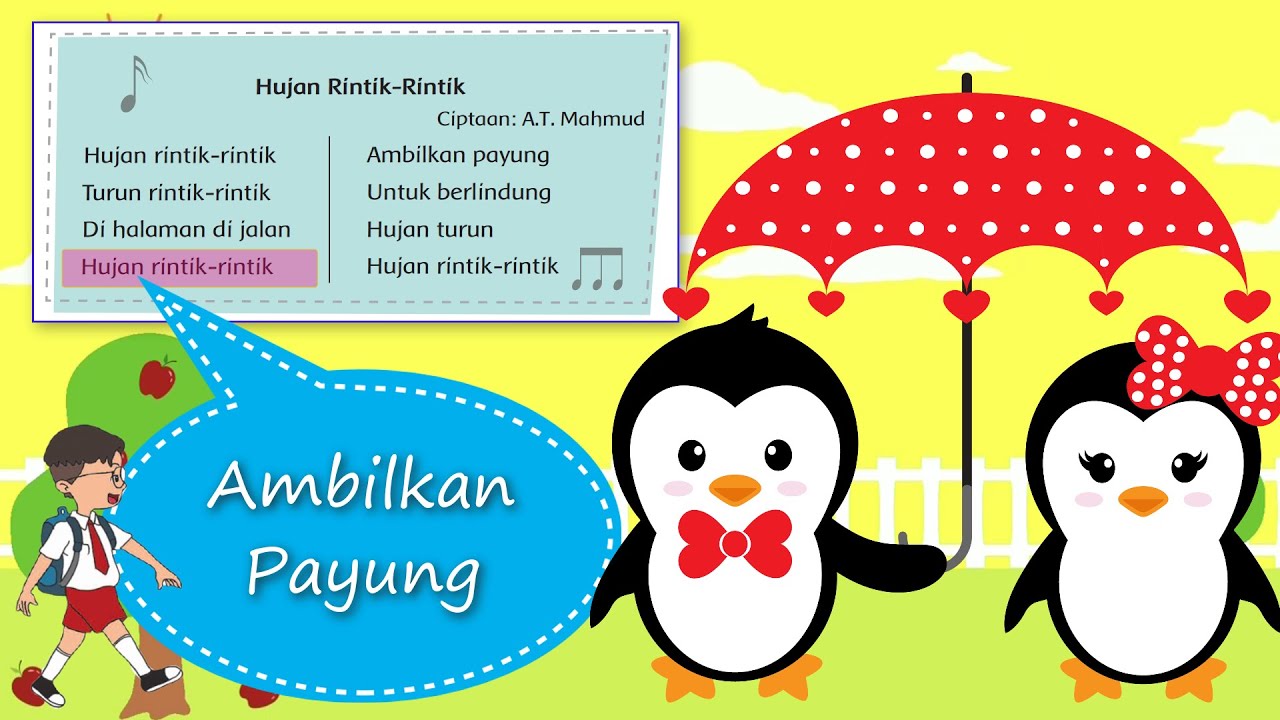 LAGU HUJAN RINTIK RINTIK | SHEMA - Lagu Tema 5 Kelas 1 SD Ciptaan AT ...