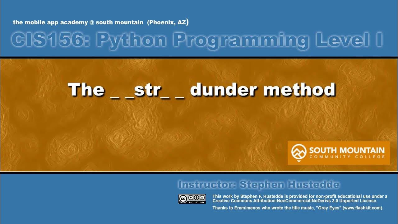 Python 08D - The __str__ dunder method - YouTube