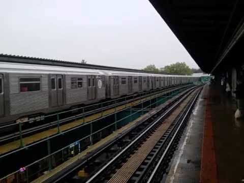 Nyc Subway R32 J TRAIN W. ARCING 3RD RAIL ARRIVES, STOPS & DEPARTS ...