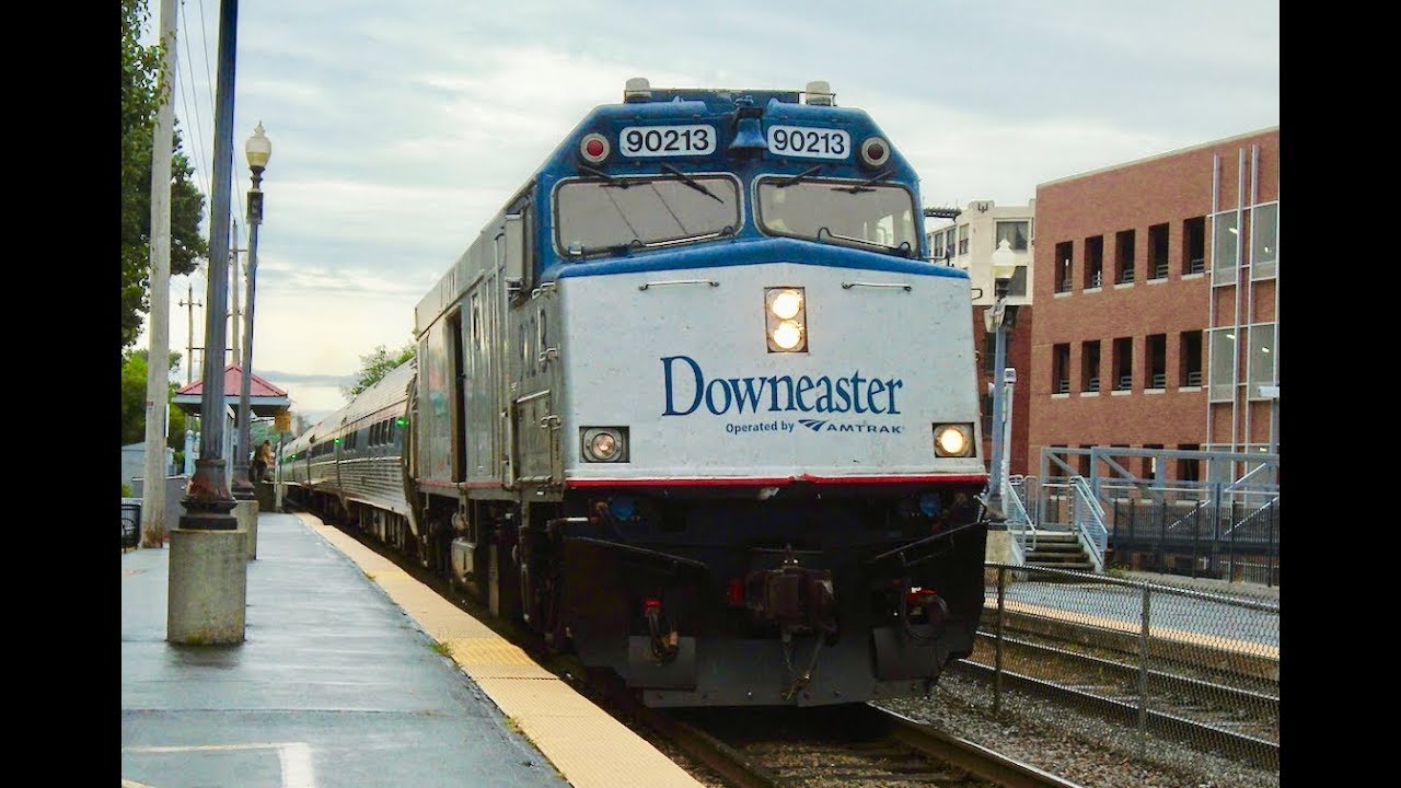 NPCU #90213 leads Amtrak #696 out of Haverhill 8/18/18 - YouTube