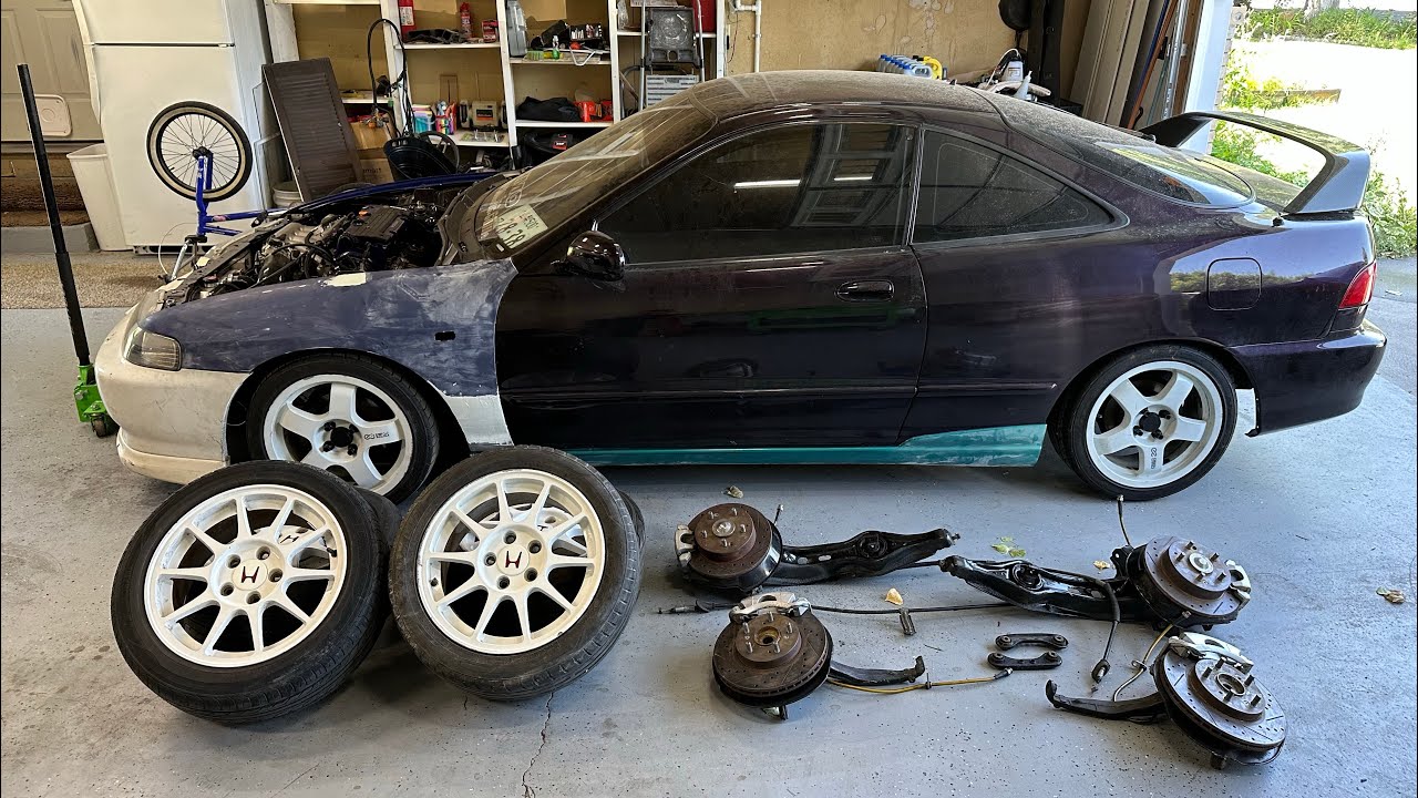 How To install Integra Type R 5 Lug Conversion - YouTube