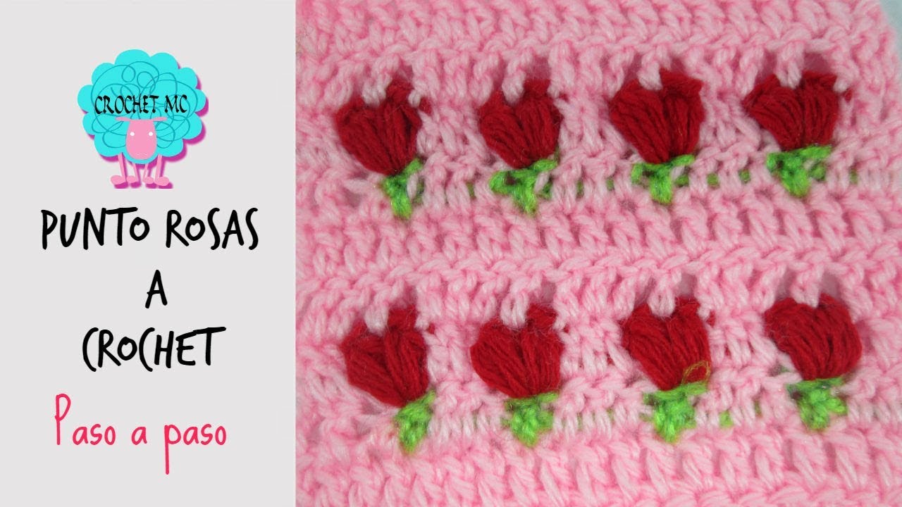 Tutorial punto rosas a crochet - YouTube