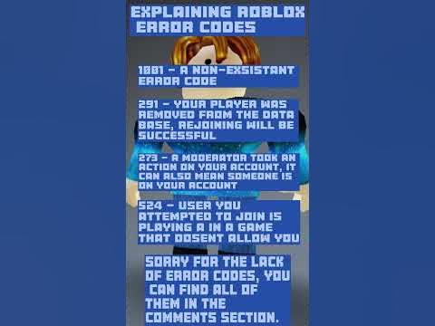 Error Codes Explained! #roblox #errorcode #errorcodes #explained - YouTube