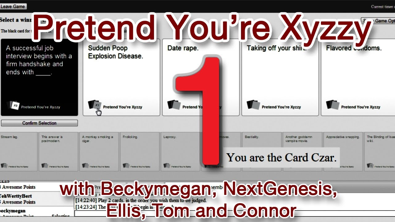 Let's Play: Pretend You're Xyzzy with Beckymegan & Friends; Ep. 1 - YouTube