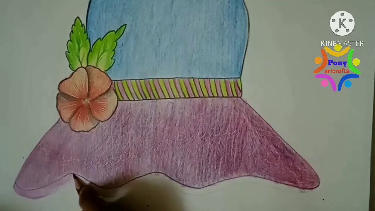 How to draw a beautiful hat easy| hat drawing step by step| Pony ...