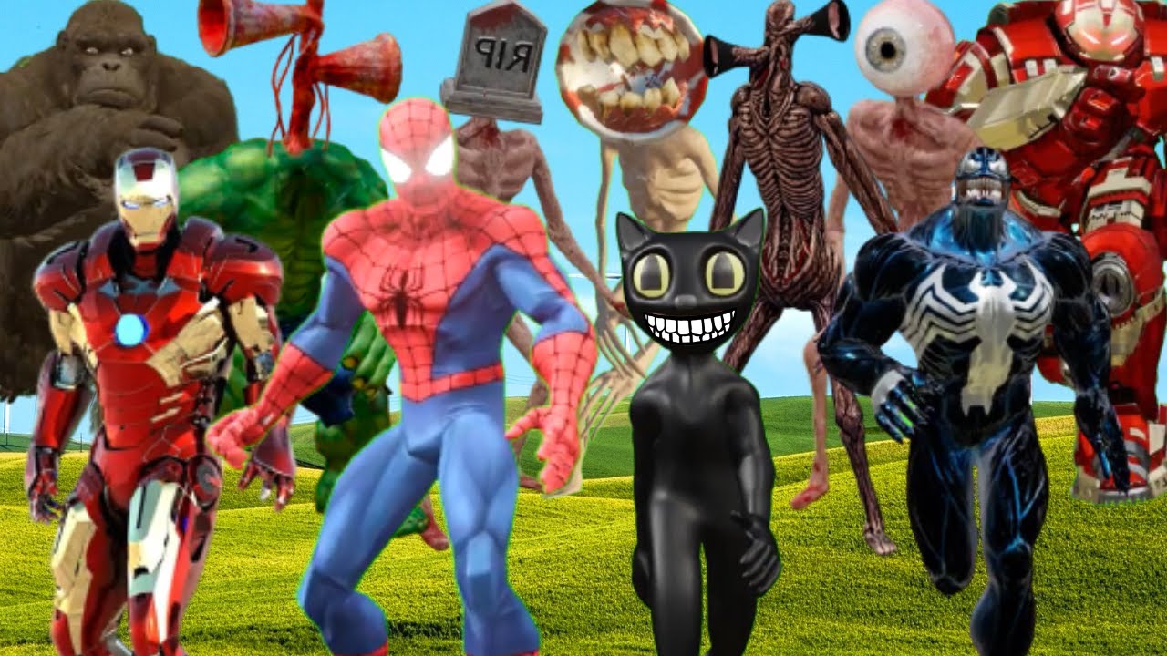 Monsters attacked the city Siren Head VS Poop Head VS TV Head VS LAMP ...