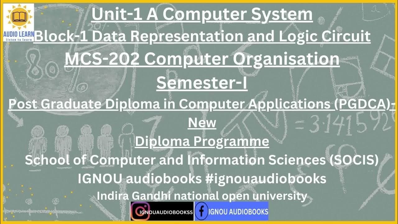 Unit-1 A Computer System Block-1 MCS202 PGDCA SOCIS IGNOU #ignouaudiobooks #computerscience ...