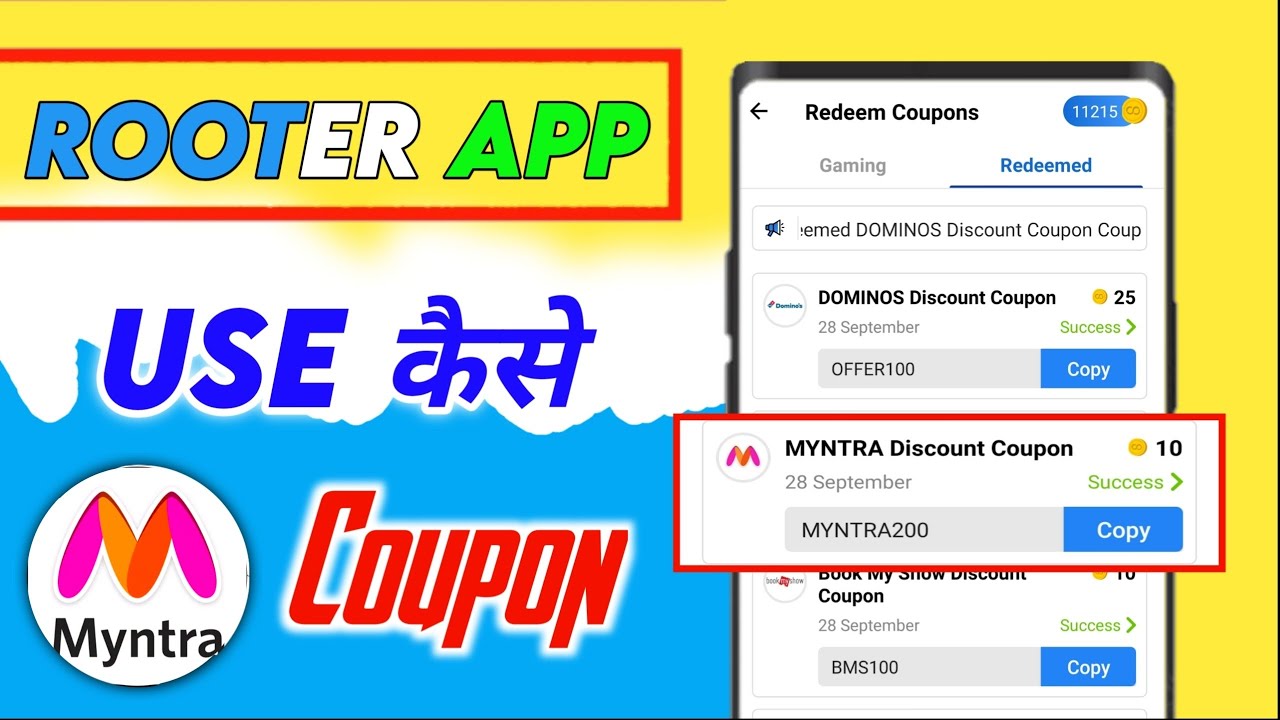 Rooter App New Coupon Add । Myntra Discount Coupon In Rooter - YouTube