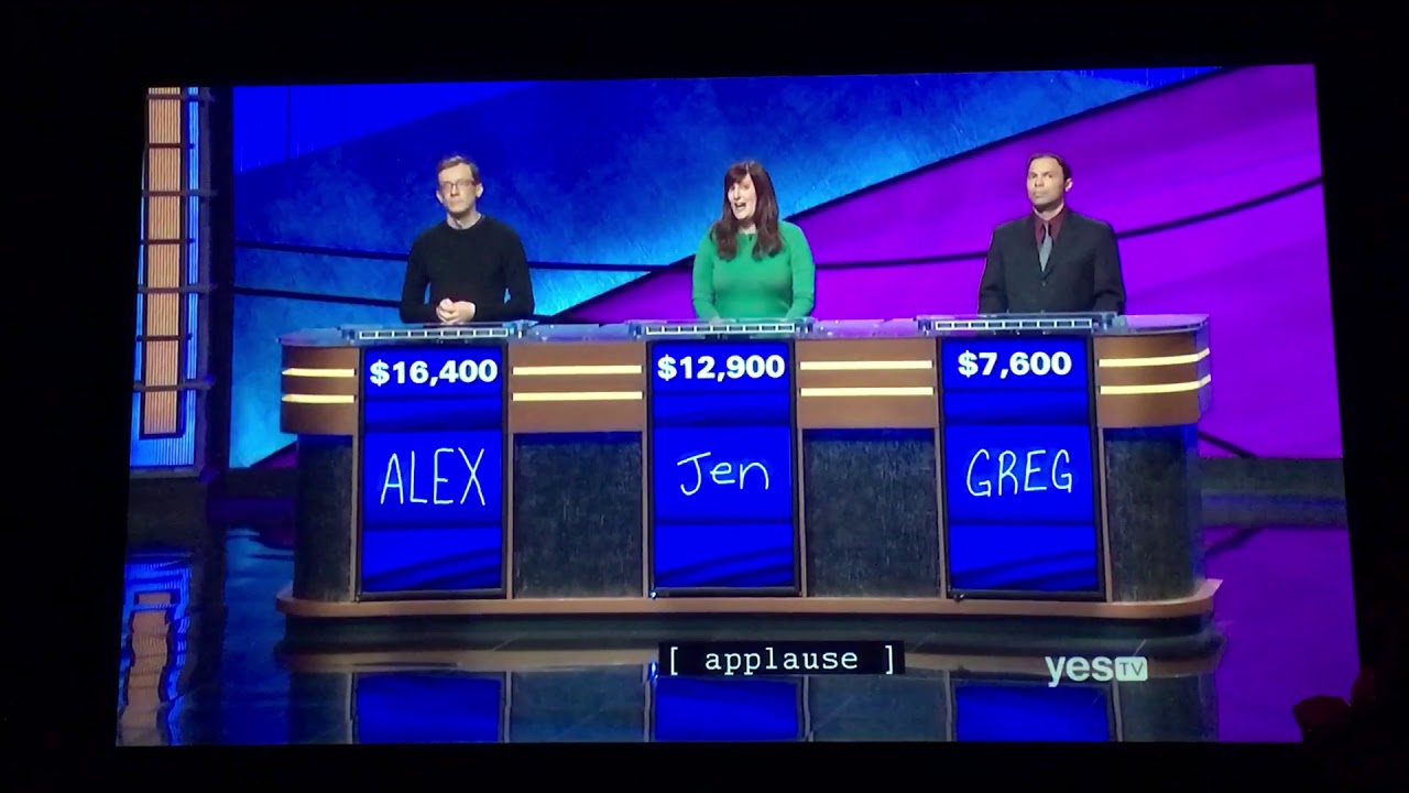 Jeopardy! 3rd Daily Double, (Adam vs. Jen vs. Greg), (10/9/18) - YouTube