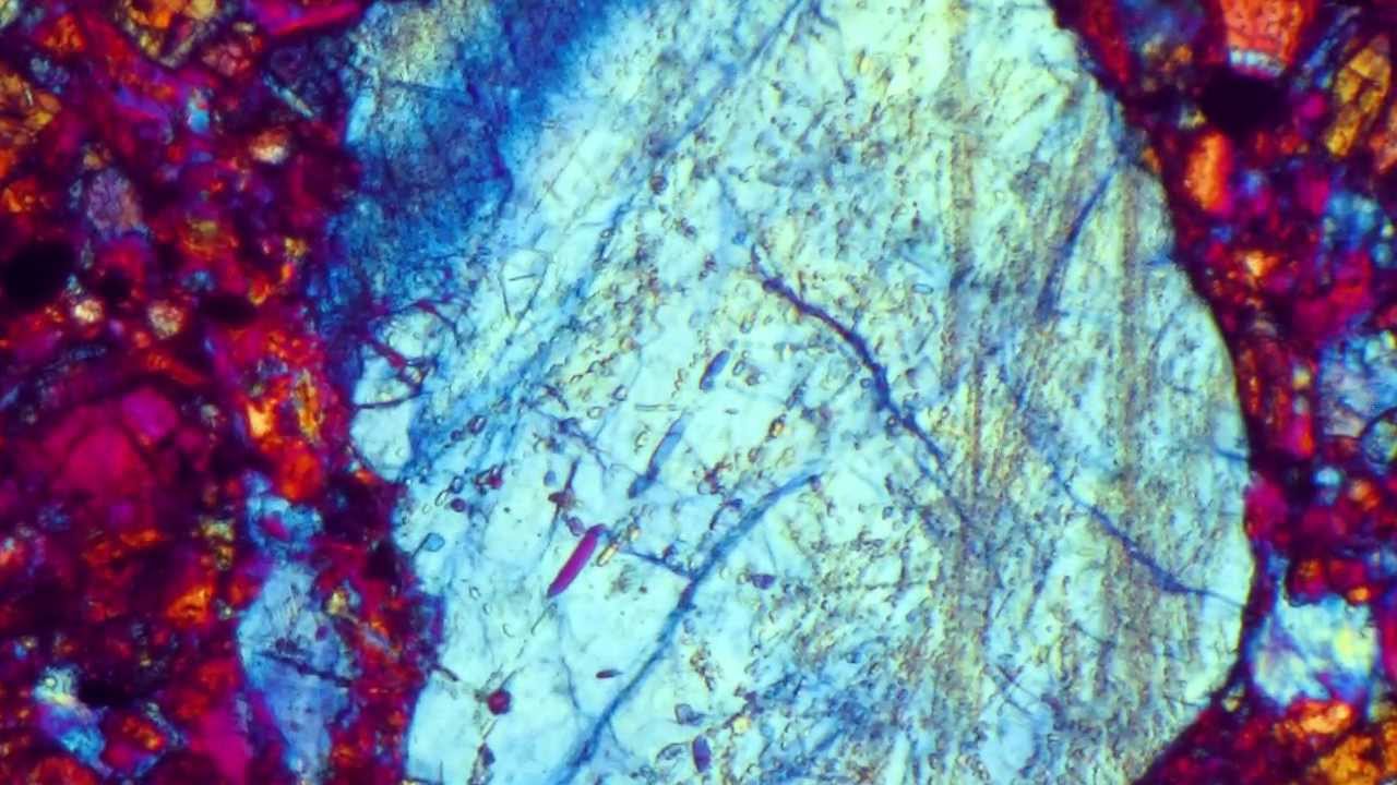 NWA 6393 Howardite thin section zoom - YouTube