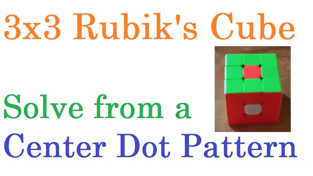 Solving a Rubik's Cube 3x3 from a Center Dot Pattern Very Quickly - YouTube