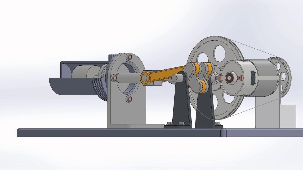 Video de simulacion de un motor en solidworks - YouTube