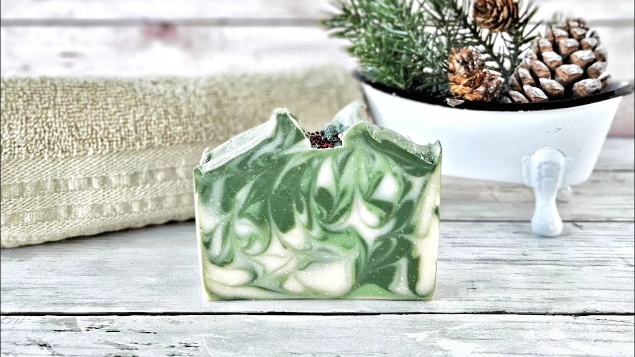 Making Frosted Fir cold process soap - YouTube