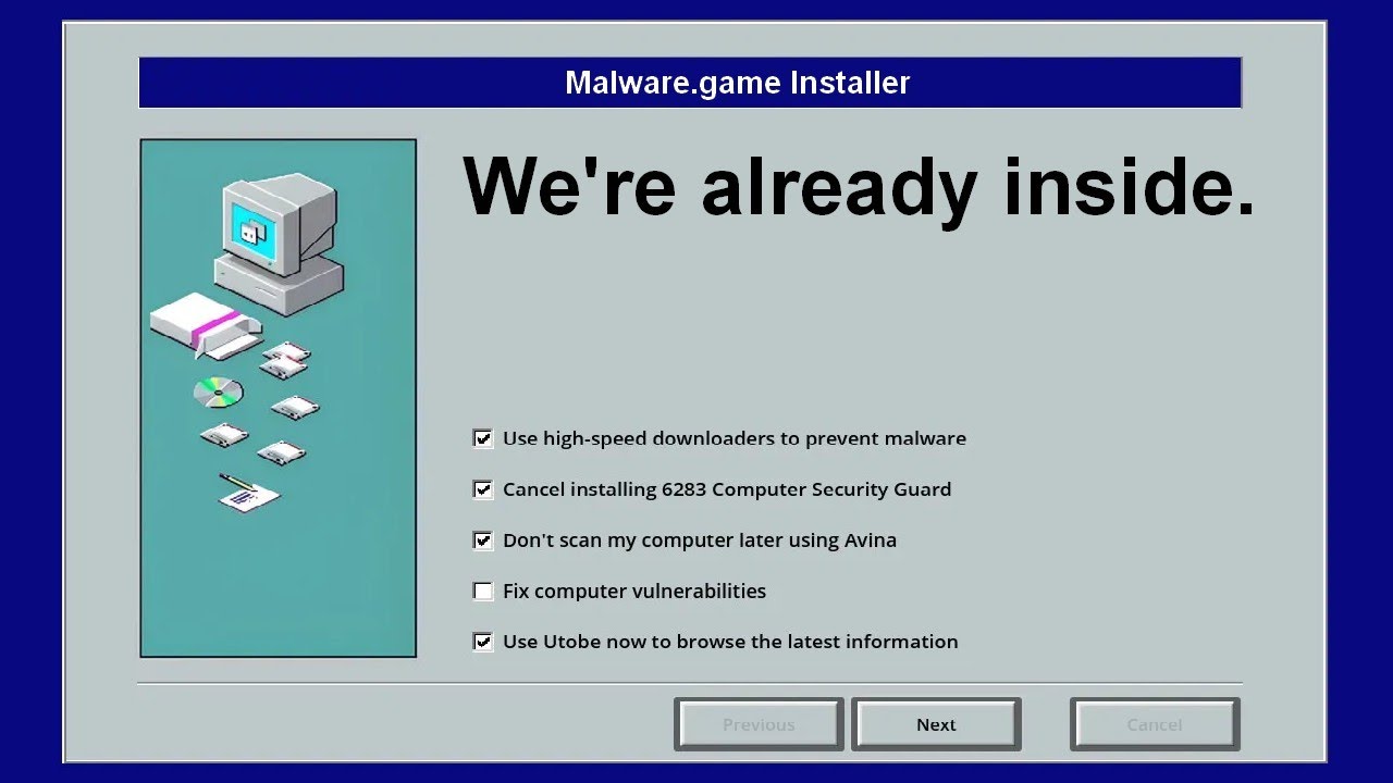 Malware, a game about installing malware - YouTube