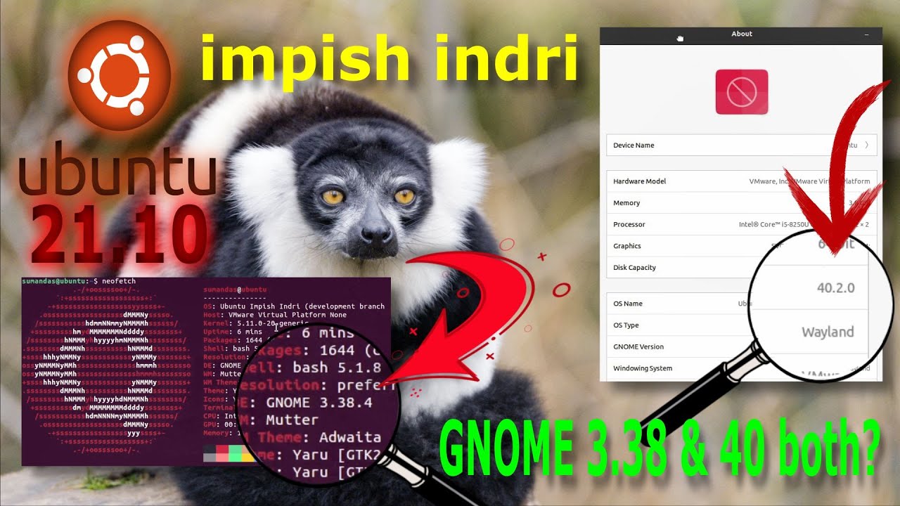 Ubuntu 21.10(impish indri) - GNOME 3.38 & 40 both?? Bugs? - YouTube