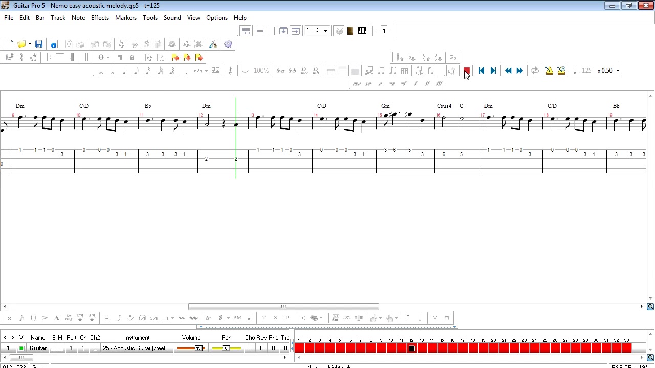 Nemo (Nightwish) easy guitar melody excerpt tutorial - YouTube
