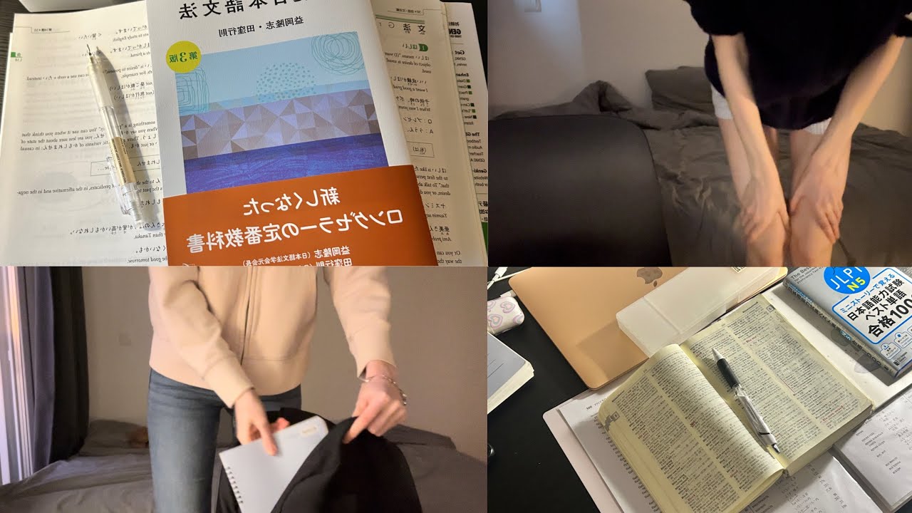 productive university vlog /walking up at 5am/ self studying japanese ...