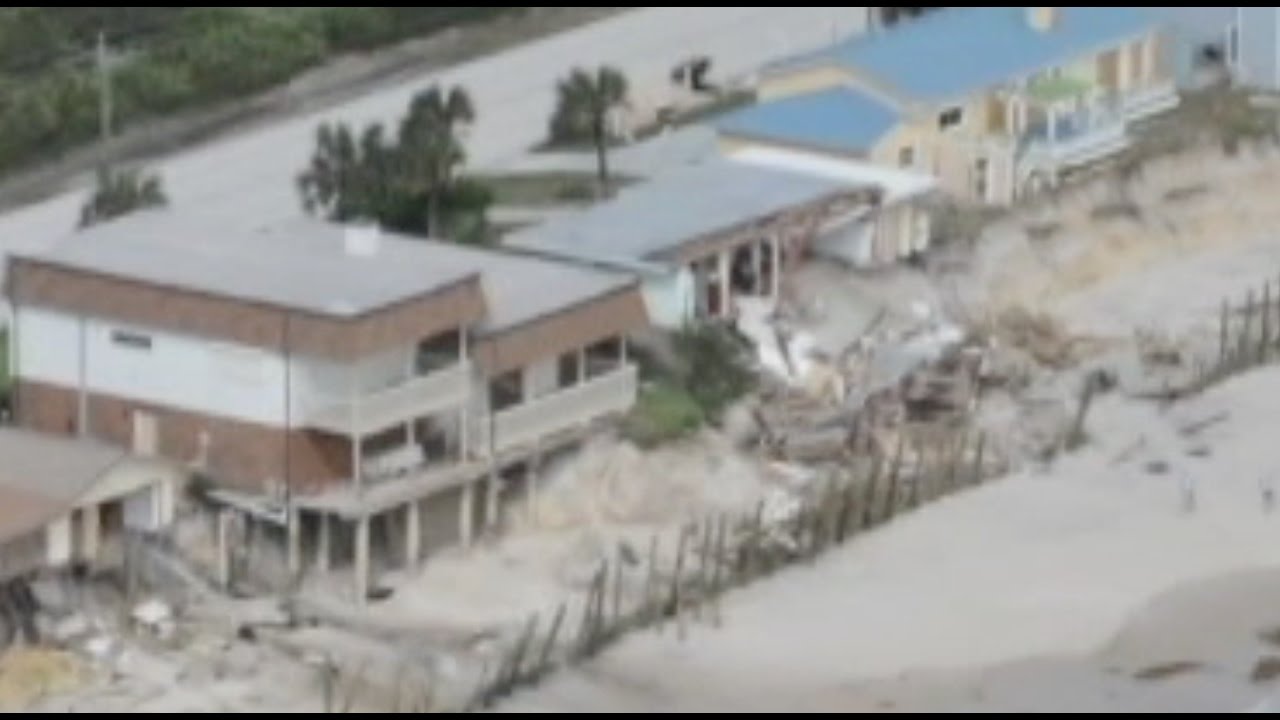 Hurricane Matthew Damage On Florida Coast - Aerial View - YouTube