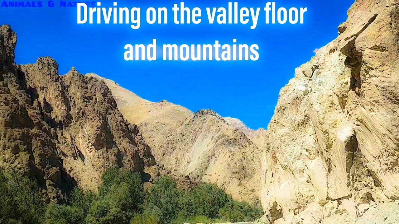 Crossing the valley in the middle of the mountain in the ancient area ...