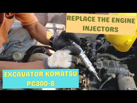 replace injektor komatsu pc300-8 - YouTube