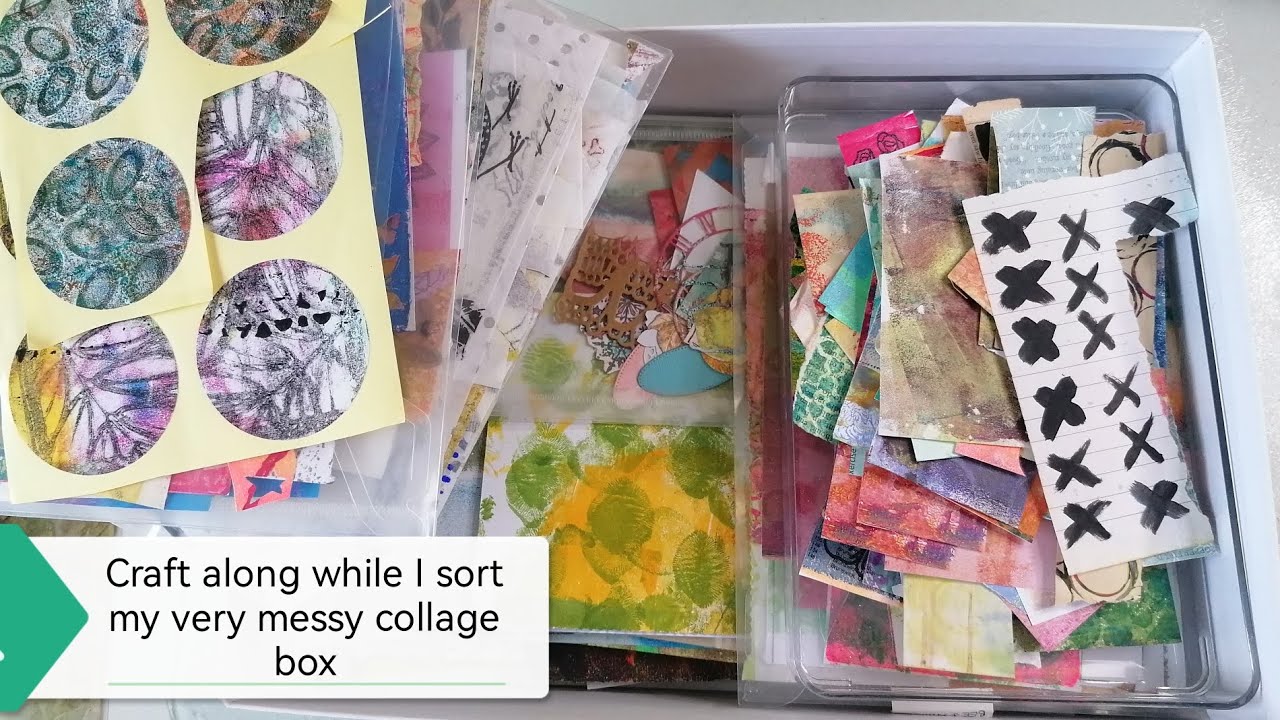 You craft along on your project while I sort my messy collage box - YouTube